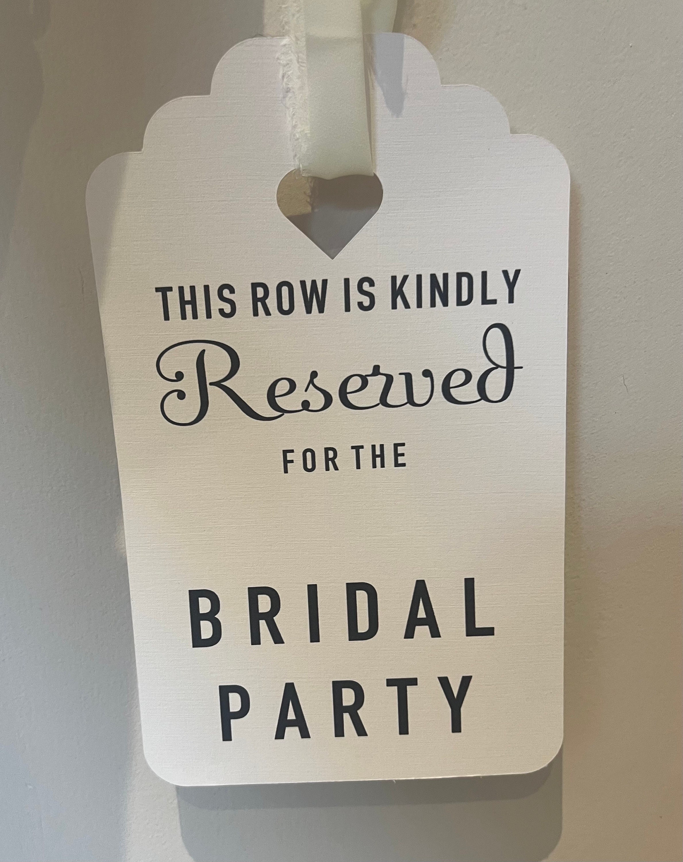 Reserved Row Signs for Wedding Party - Etsy