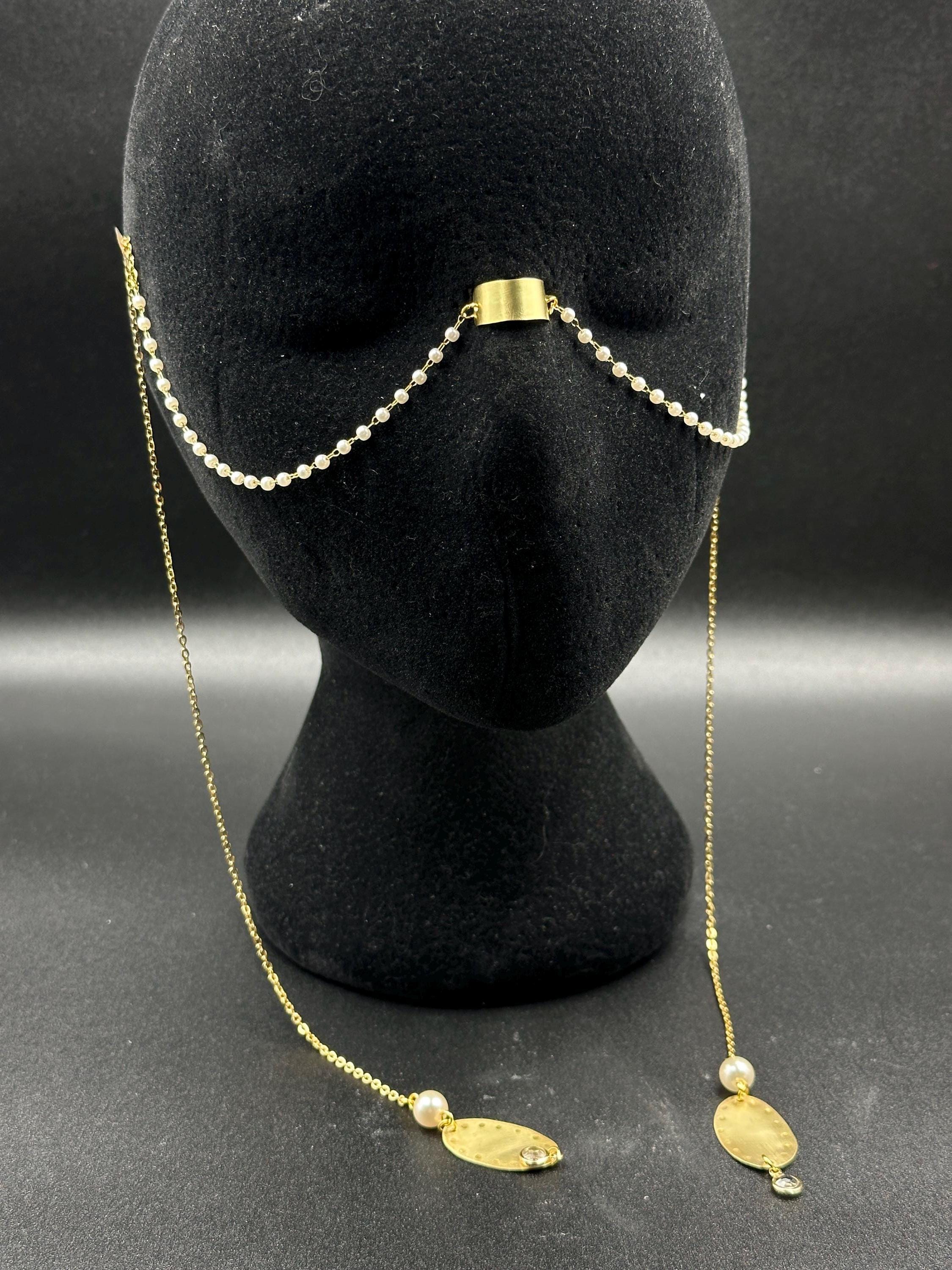 Face Jewelry Gold Drops Face Chain Unique Accessory for an Unmistakable ...