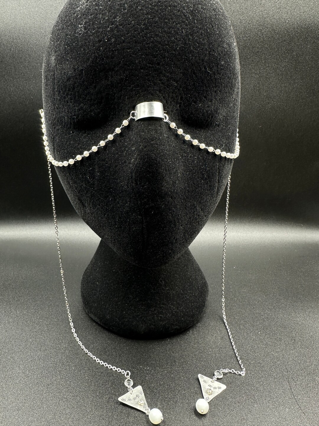 Face Chain, Silver Teardrop Face Chain, Face Jewelry Available in Black ...