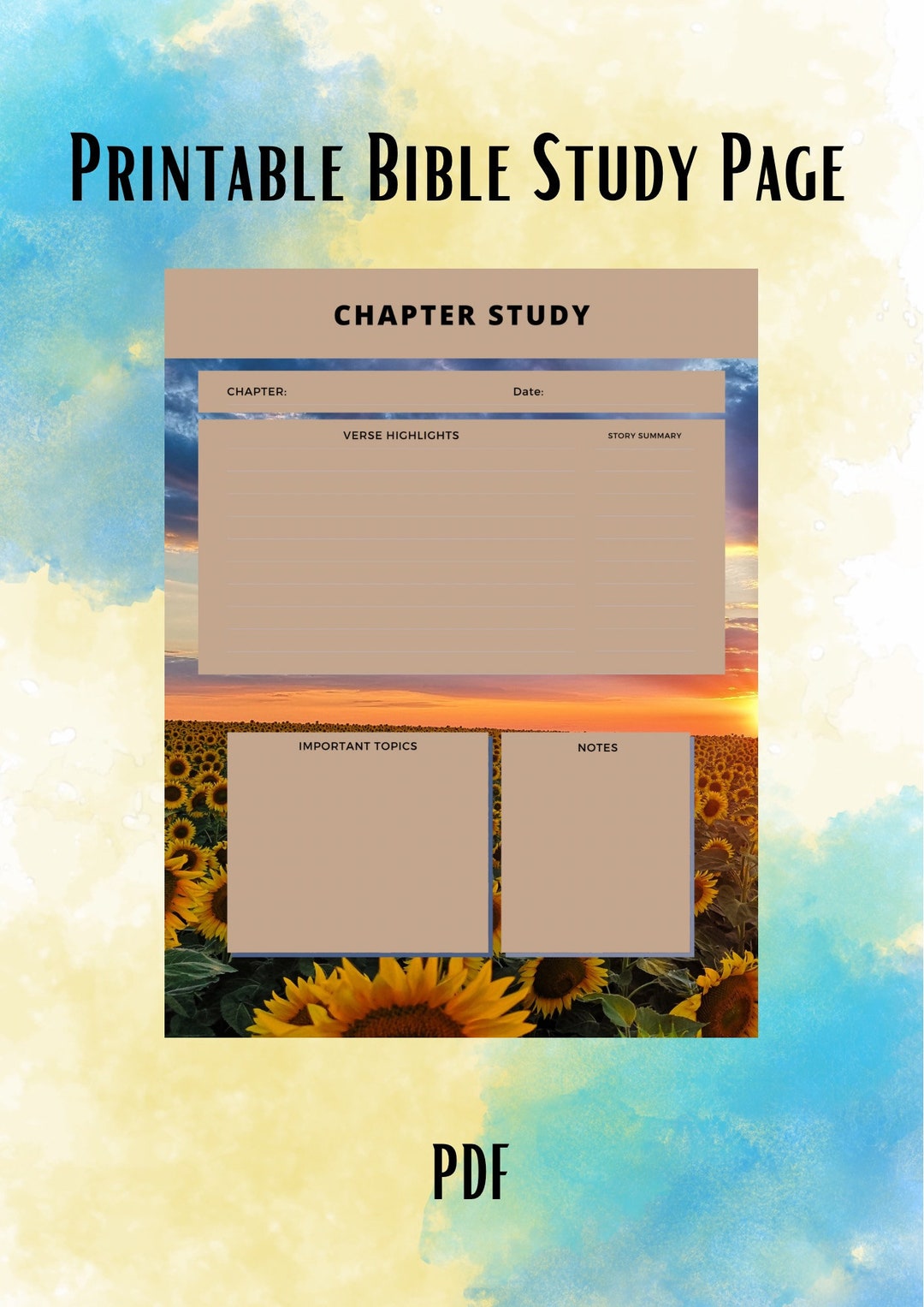 Digital Bible Study | Printable Bible Study | Bible Study Page | Blank ...