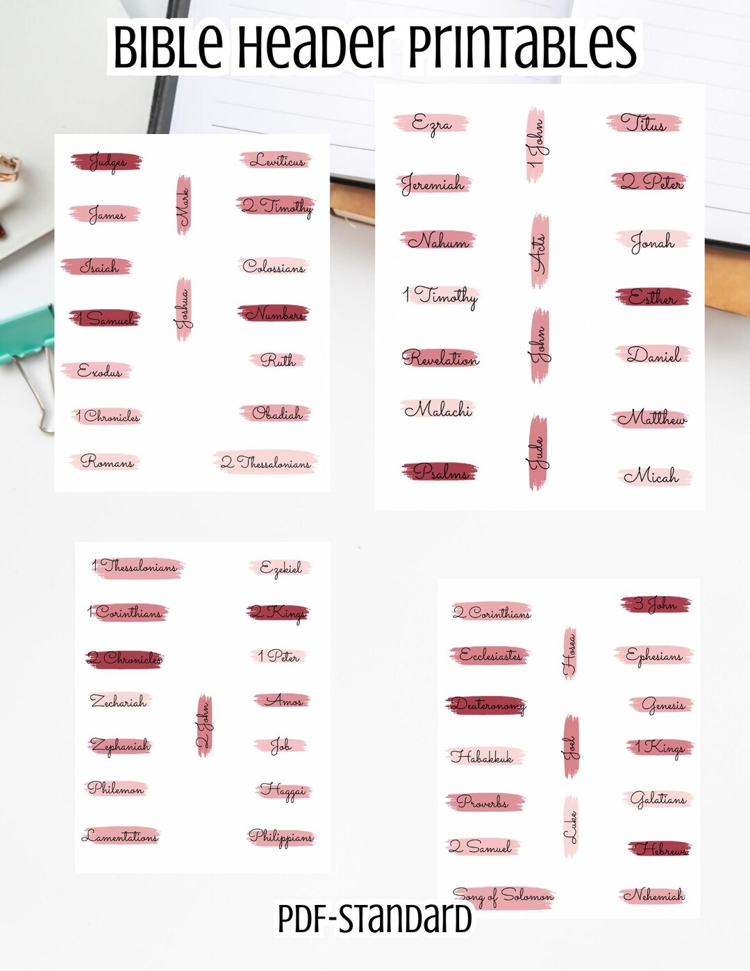 Simple Bible Header Stickers | PDF Print | Prayerful Woman | Printable ...