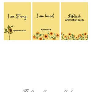 Sunflower Biblical Affirmation Cards Scripture Cards Affirmation ...