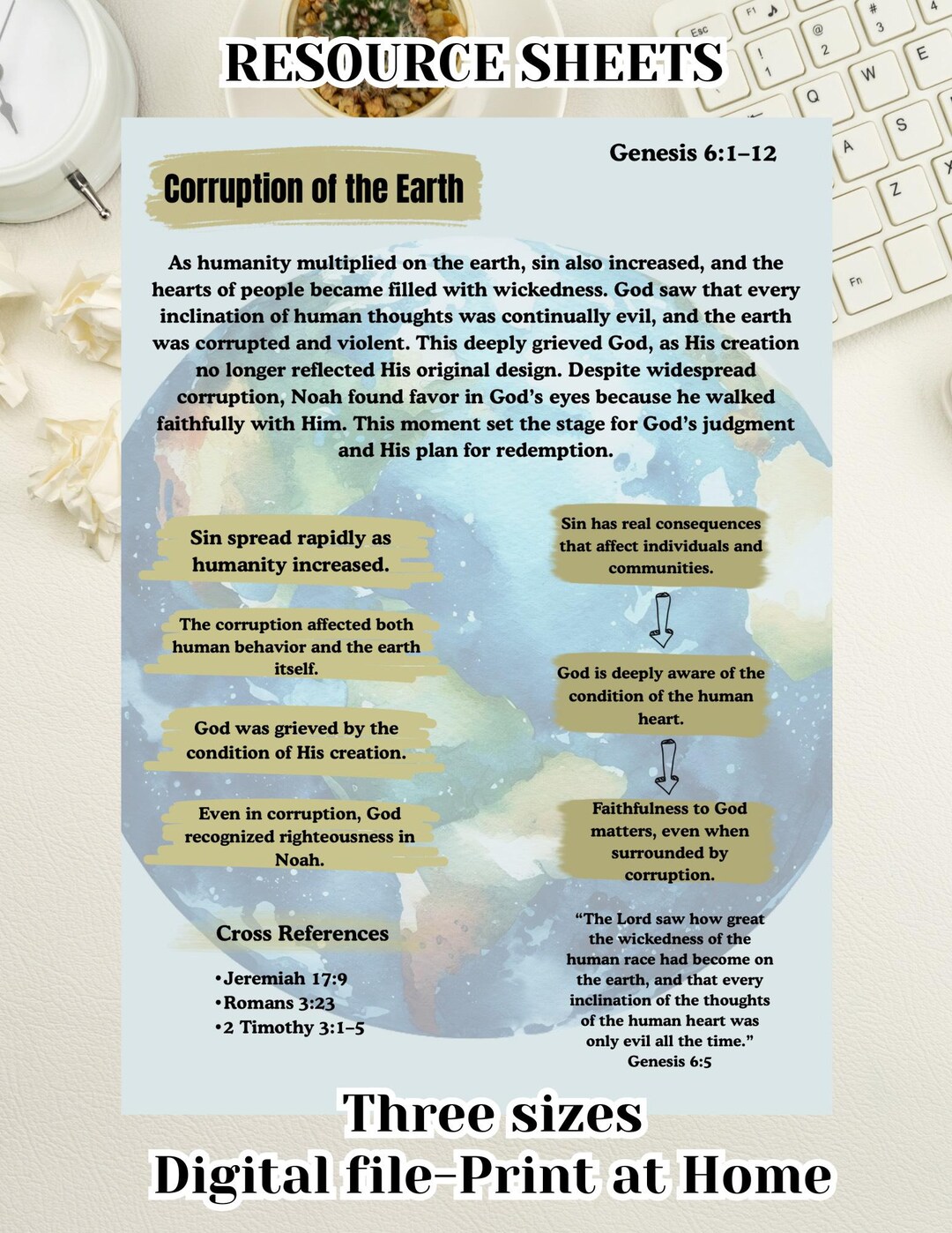 The Story of the Corruption of Earth Bible Tip in or Binder Print Out ...