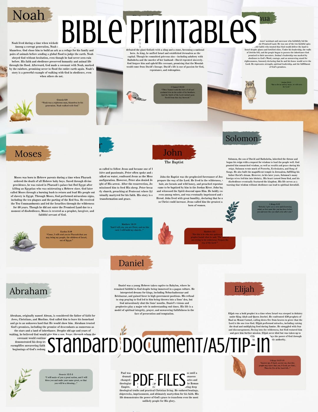 Men of the Bible War Binder Loaded Bible Printout With Scriptures ...