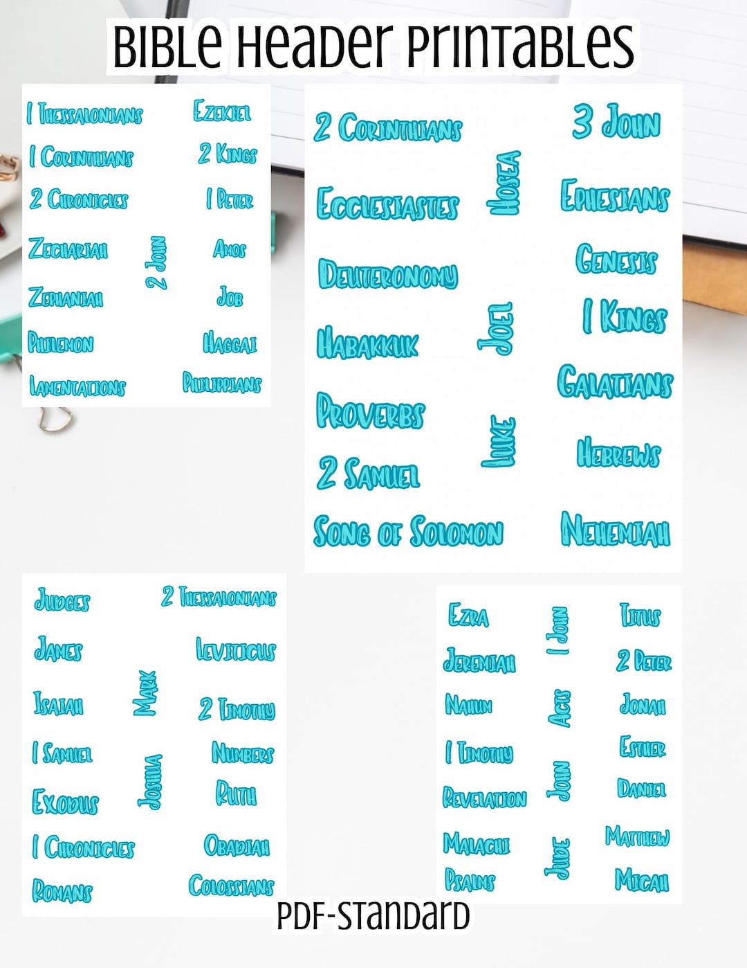 Simple Bible Header Stickers | PDF Print | Prayerful Woman | Printable ...
