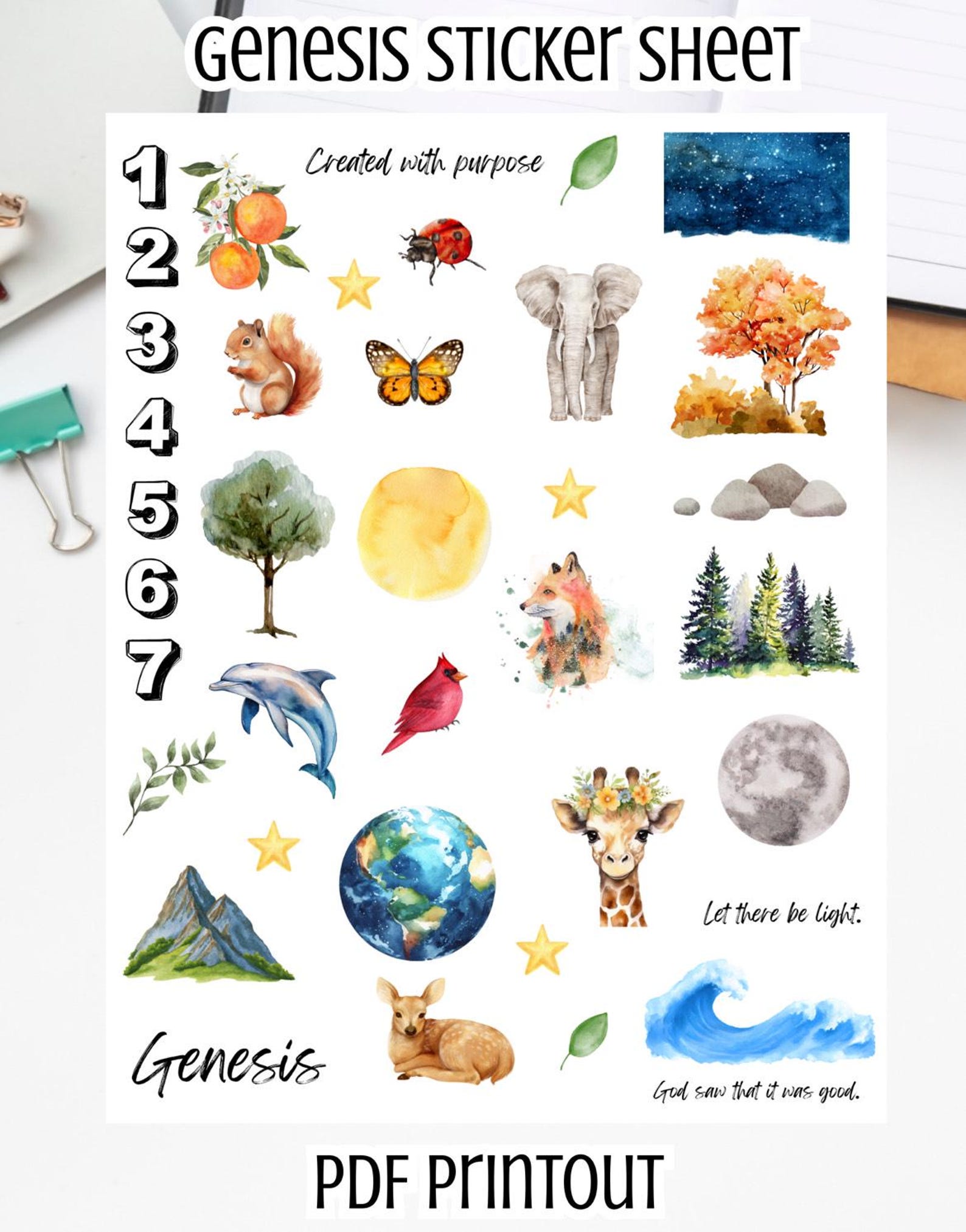 Printable Bible Journaling Stickers GENESIS - Etsy