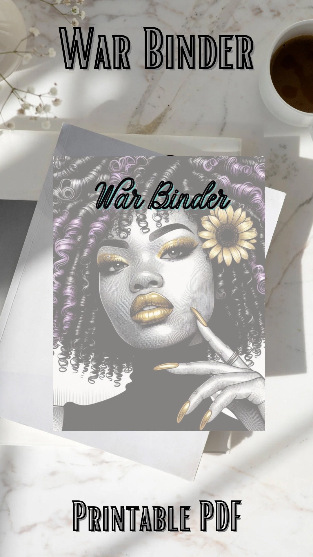 Character War Binder Print Out | War Binder Print | Sunflower Woman ...