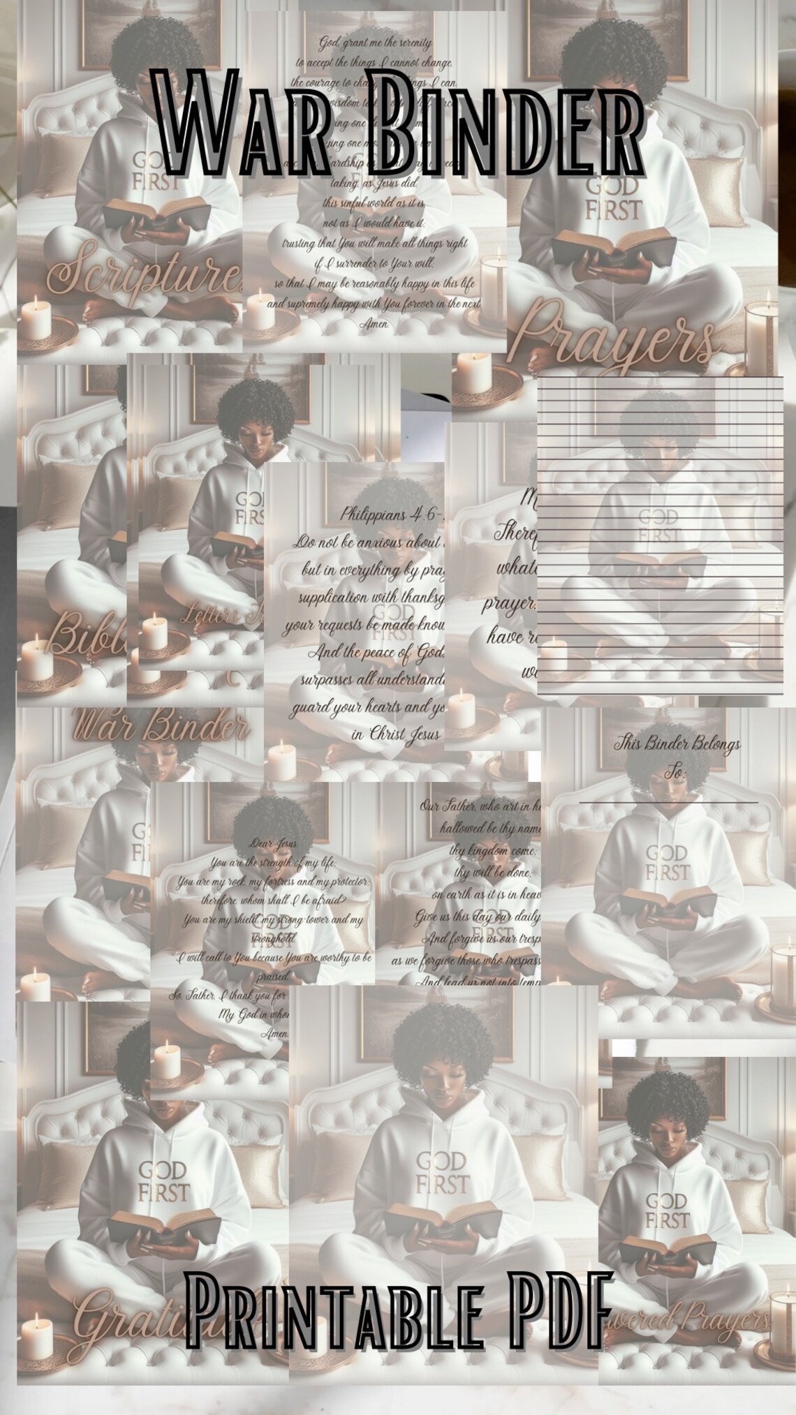 Character War Binder Print Out | War Binder Print | Luxury White Gold ...