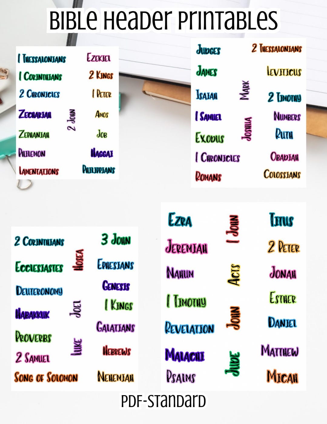 Simple Bible Header Stickers | PDF Print | Prayerful Woman | Printable ...