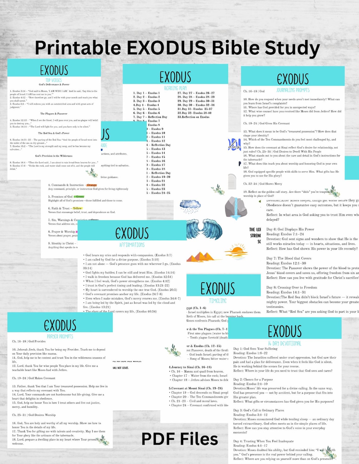EXODUS Bible Study Printout | Pdf Print | Prayerful Woman | Printable ...