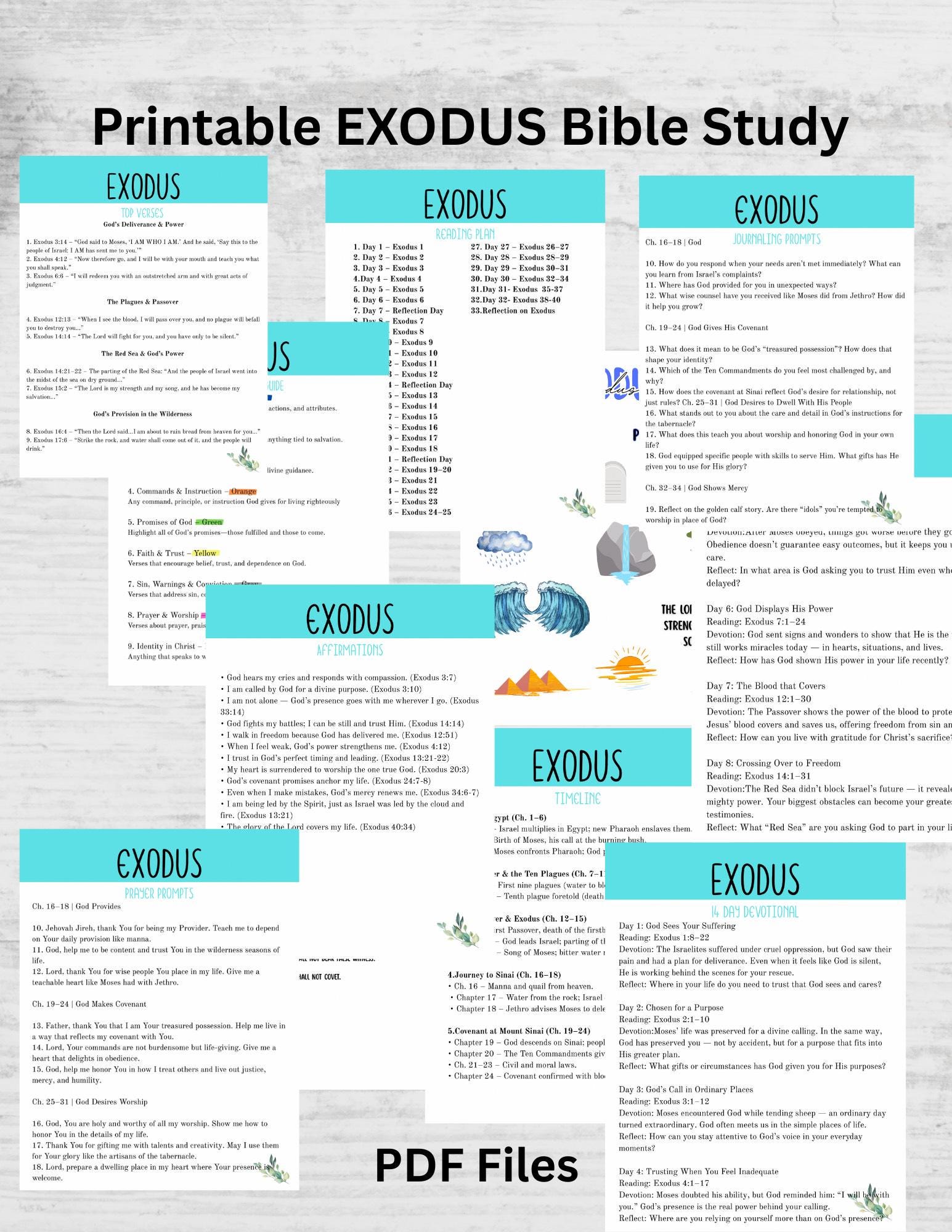 EXODUS Bible Study Printout | Pdf Print | Prayerful Woman | Printable ...