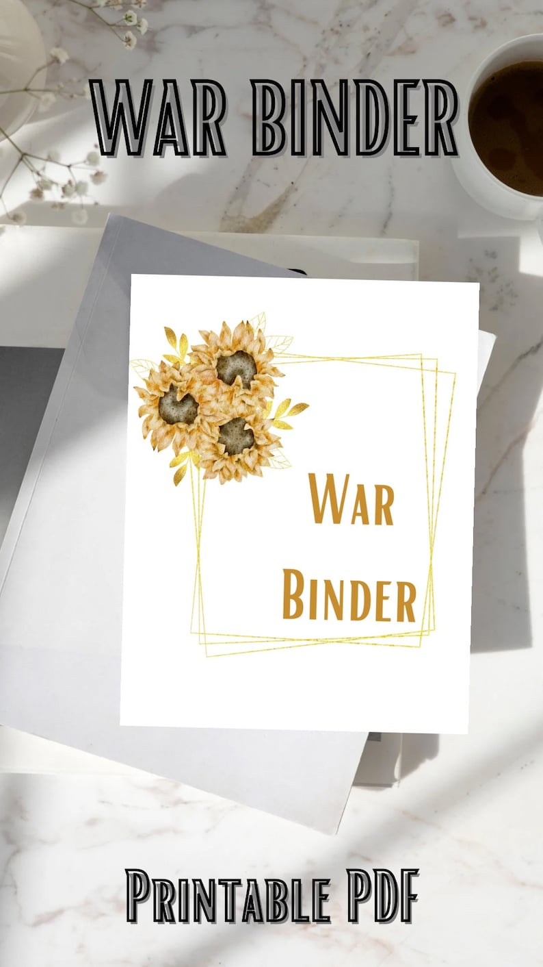Sunflower War Binder | Bible Planner | Bible Study | Printable War ...