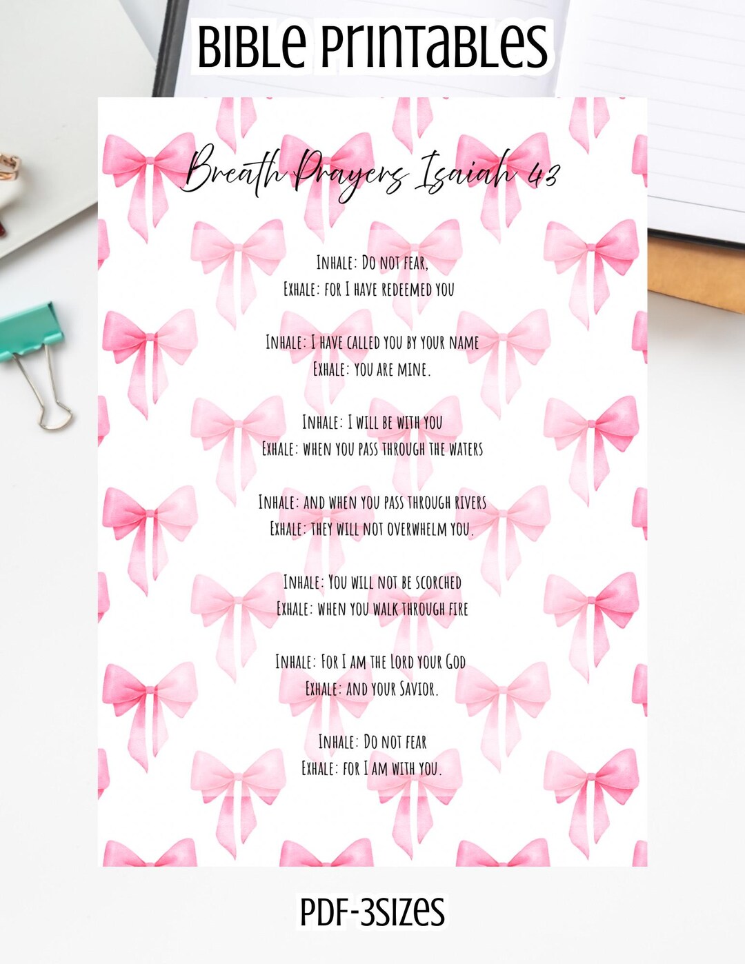 Bible Isaiah Prayer War Binder Loaded Bible Printout Pink Bow | PDF ...