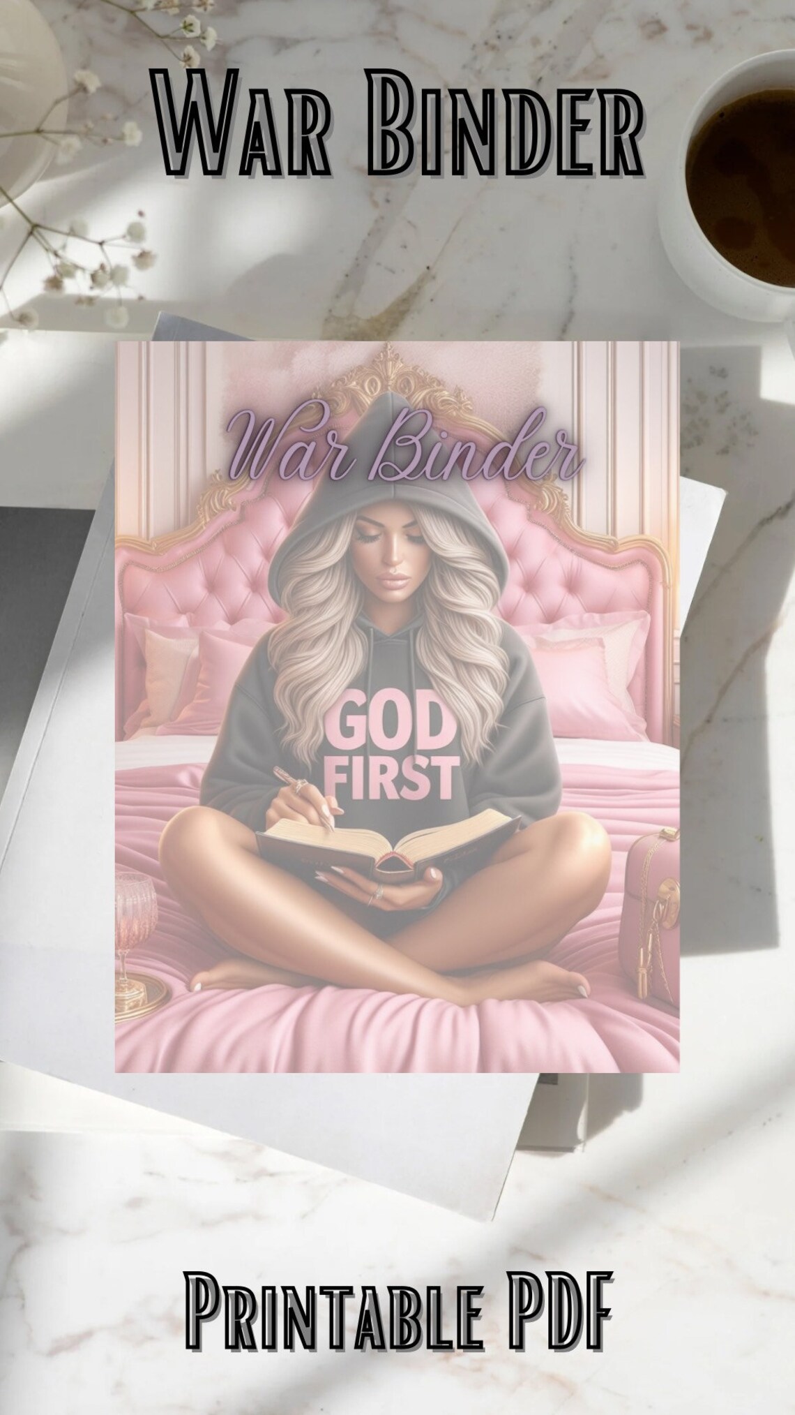 Character War Binder Print Out | War Binder Print | Luxury Pink Prayer ...