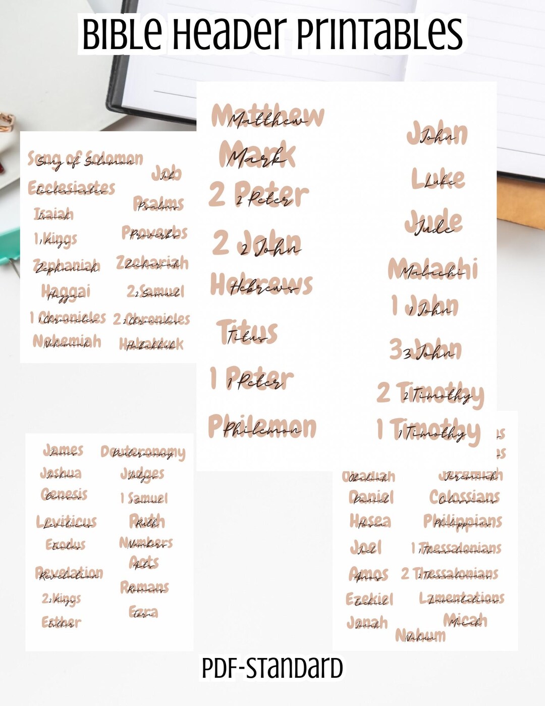 Bible Header Stickers | PDF Print | Prayerful Woman | Printable Bible ...