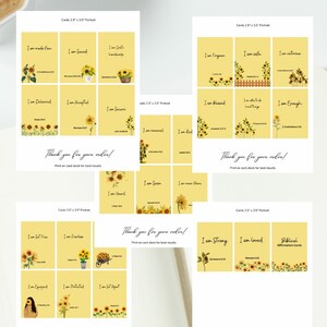 Sunflower Biblical Affirmation Cards Scripture Cards Affirmation ...