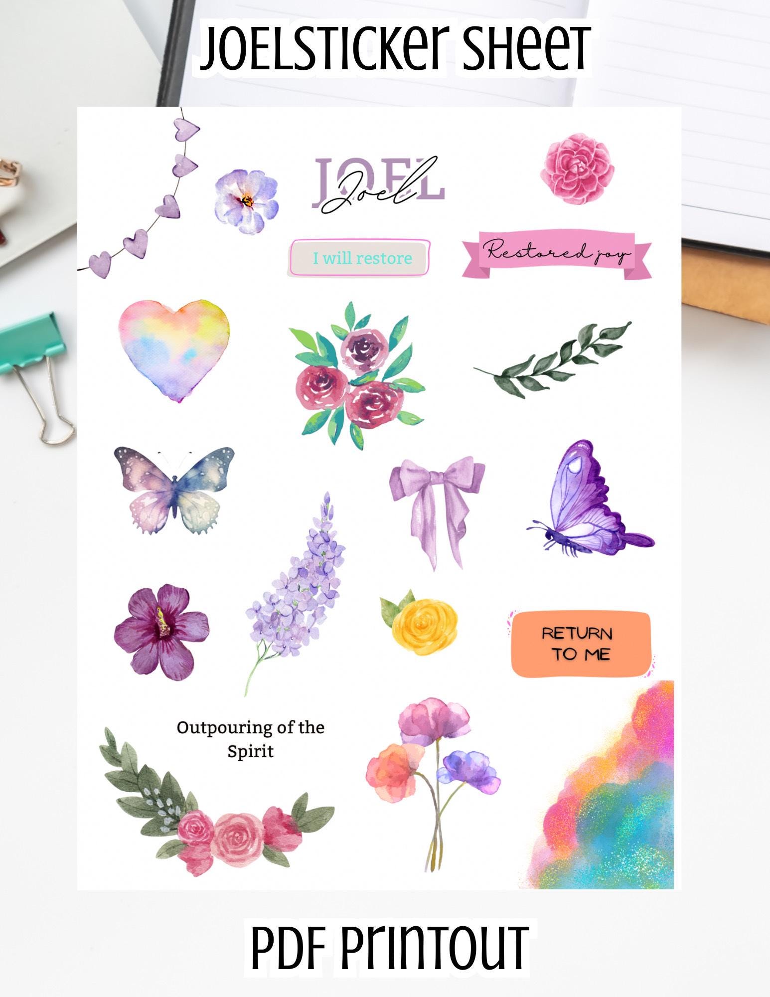 Printable Bible Journaling Stickers JOEL - Etsy