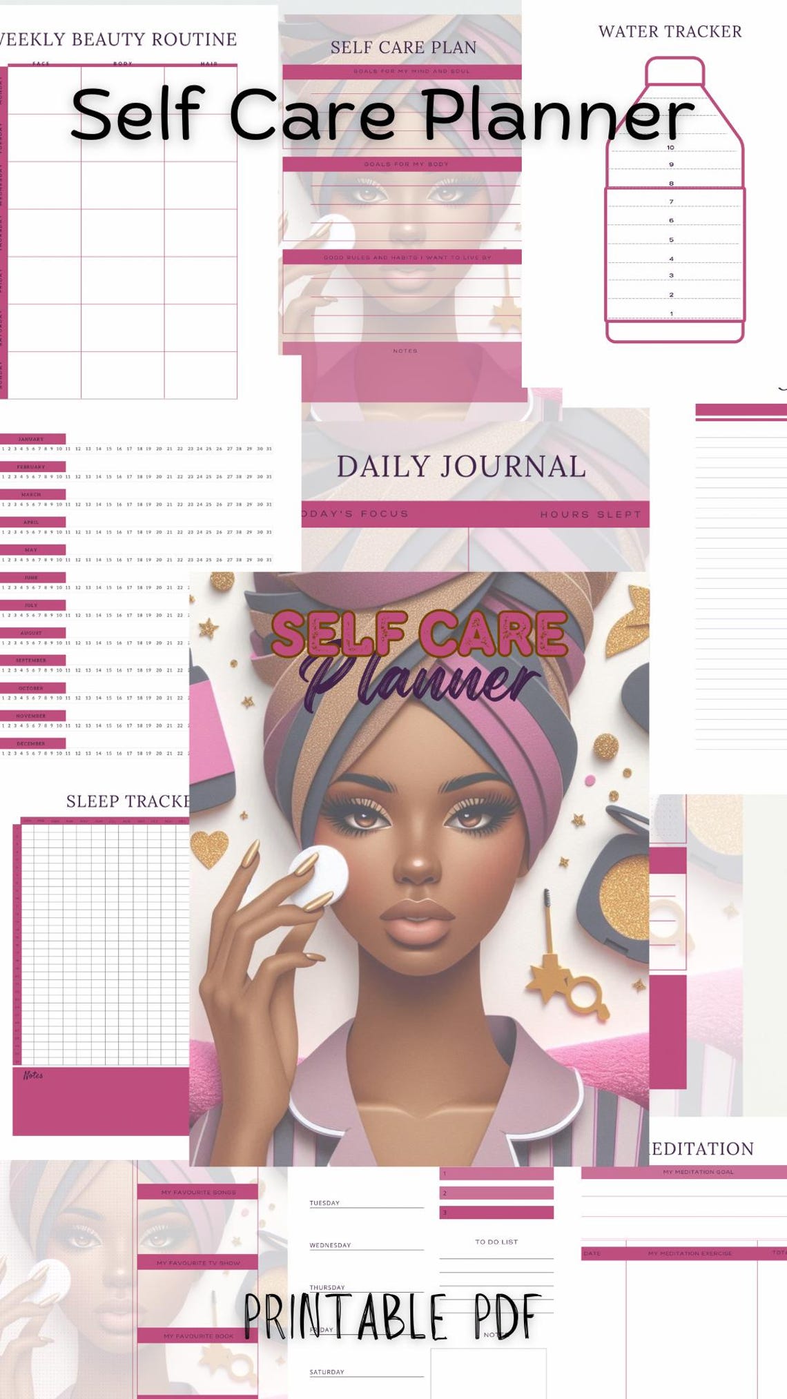 Self Care Journal DIY | Planner PDF | Printable Journal | Digital Self ...