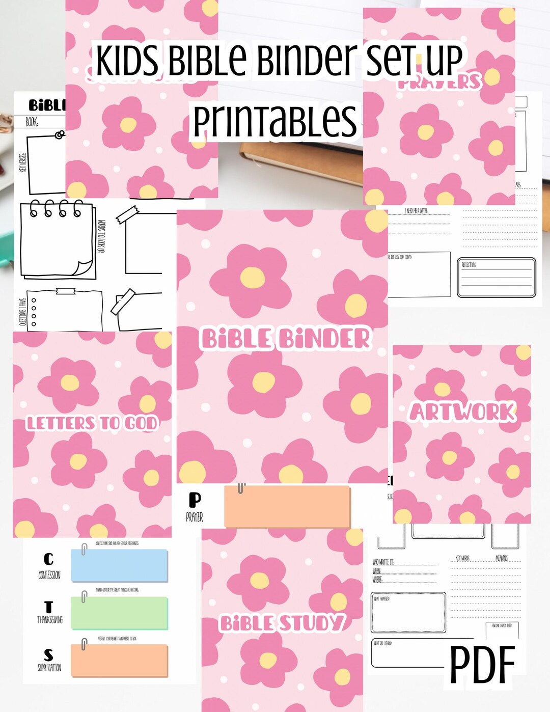 Kids Bible Study Binder Printable Kit | Verse Mapping Worksheet | Bible ...