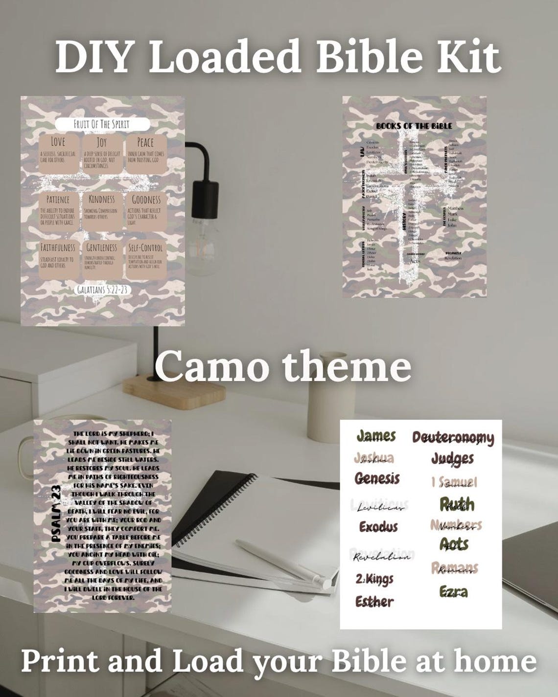 Camo Complete Loaded Bible Printout Kit | Tip Ins, Headers and ...