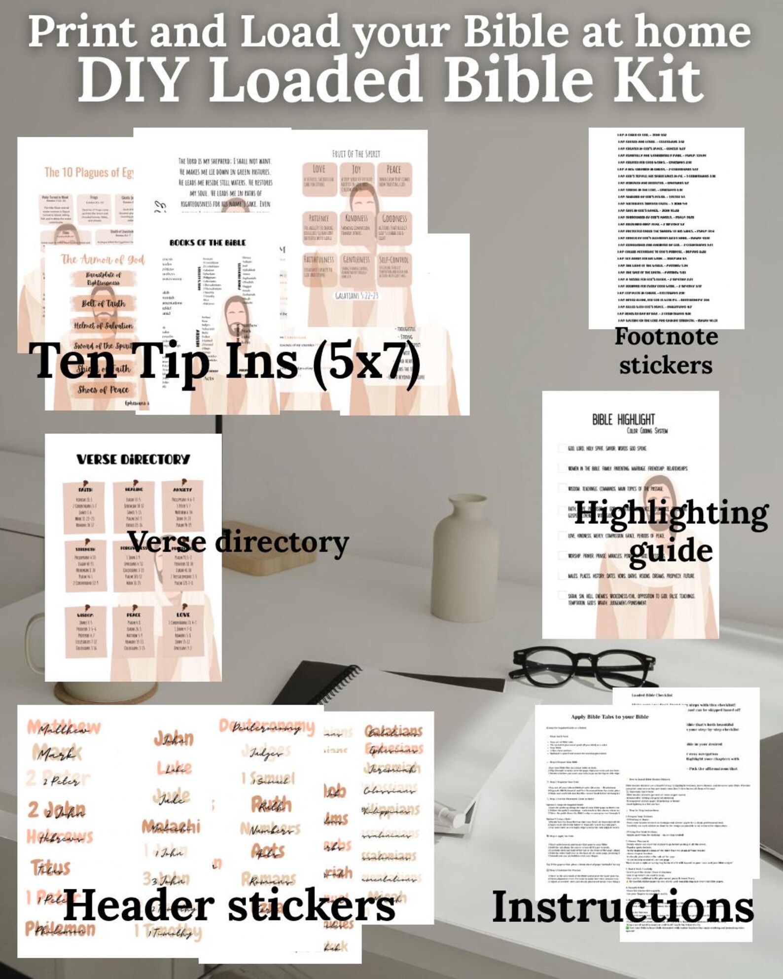 Jesus Minimalist Art Complete Loaded Bible Printout Kit | PDF Print ...