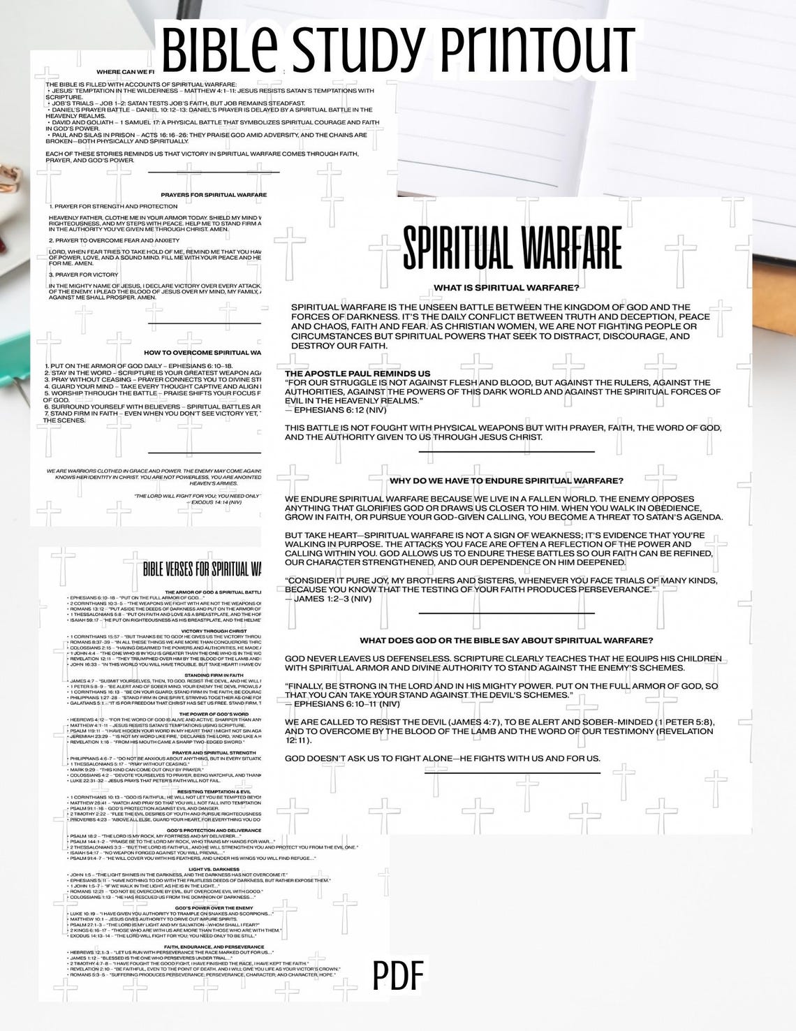 Spiritual Warfare War Binder Loaded Bible Printout With Scriptures ...