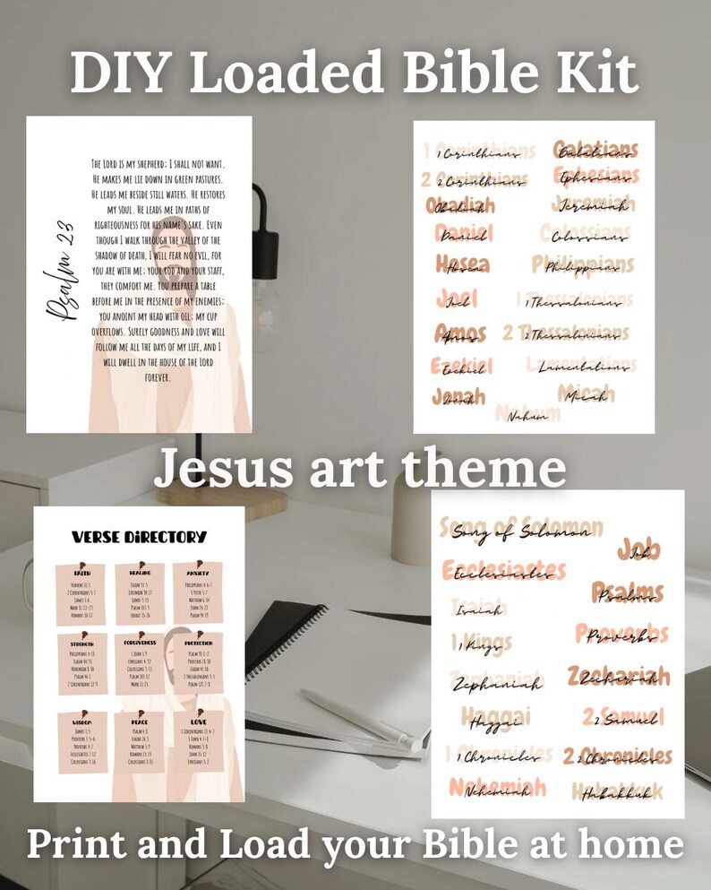 Jesus Minimalist Art Complete Loaded Bible Printout Kit | PDF Print ...