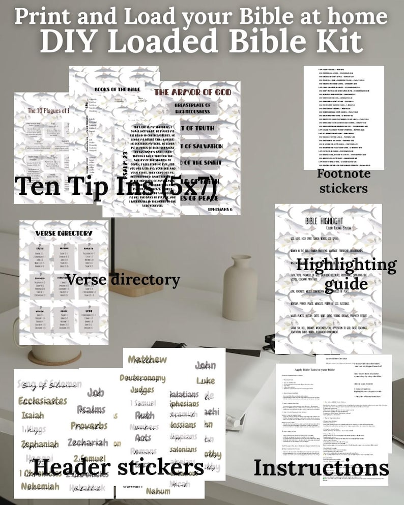 Fish Complete Loaded Bible Printout Kit | PDF Print | Tip Ins, Headers ...