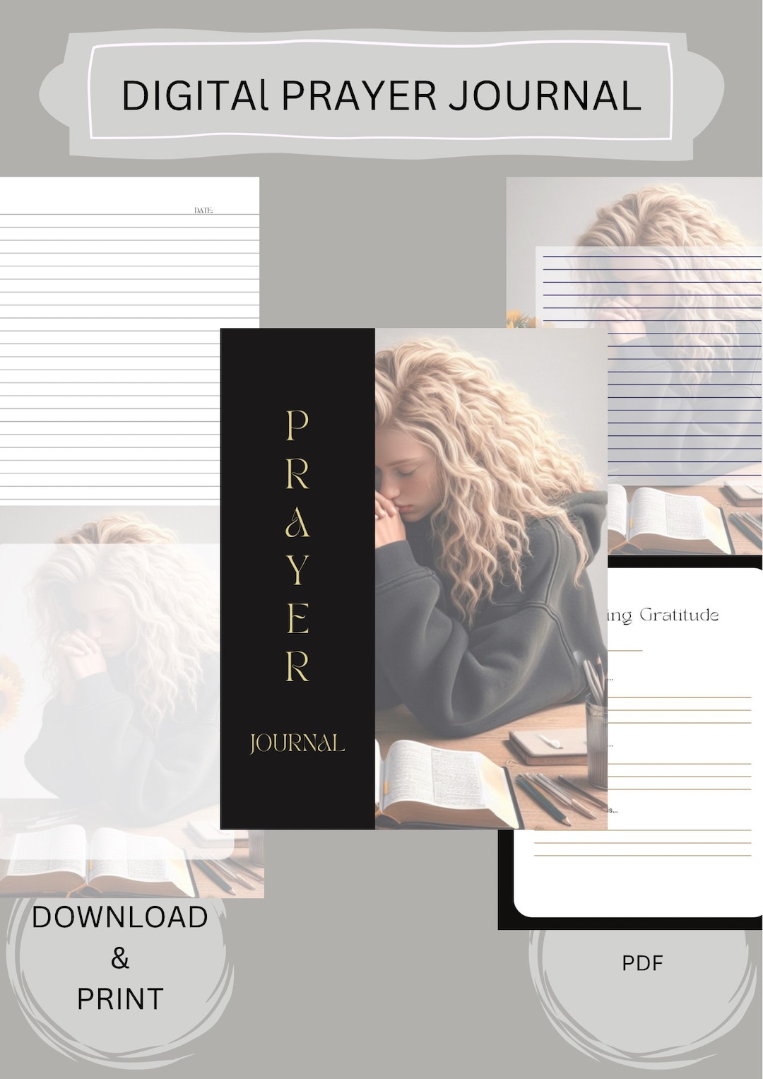 Prayer Journal Bible Study Journal Digital Bible Journal Printable ...