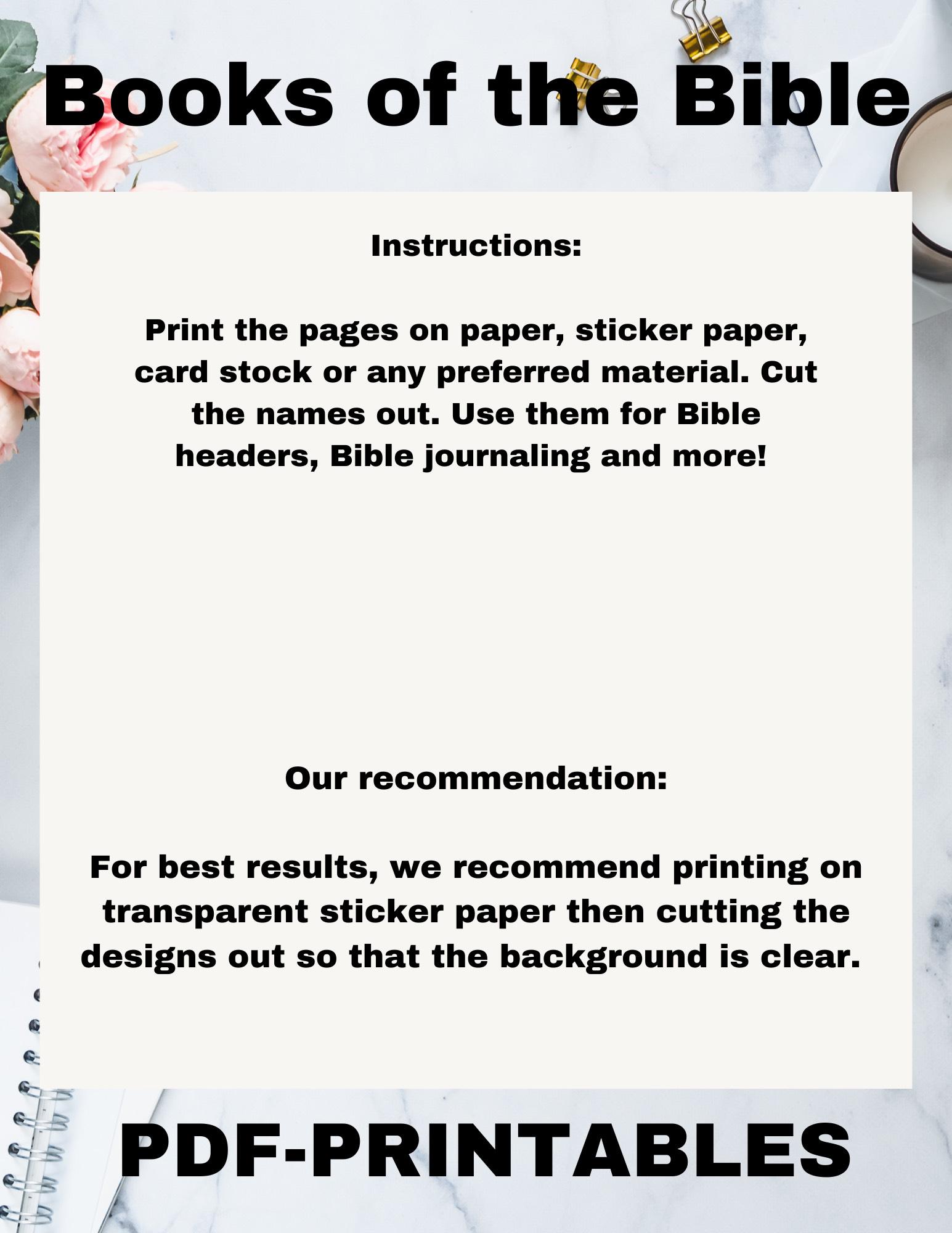 Bible Sticker Printout | PDF Print | Printable Bible Stickers | PDF ...