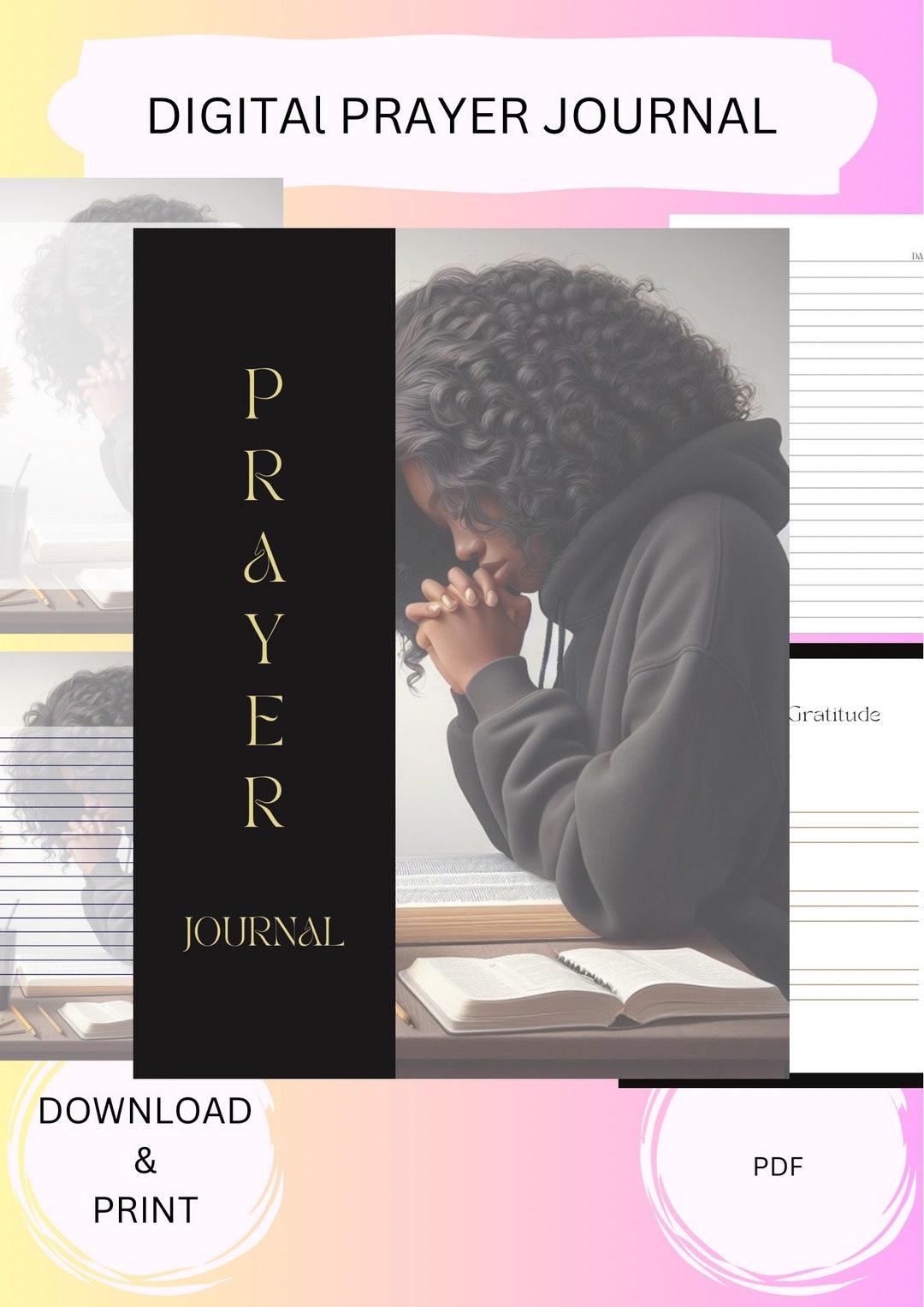 Prayer Journal Bible Study Journal Digital Bible Journal Printable ...