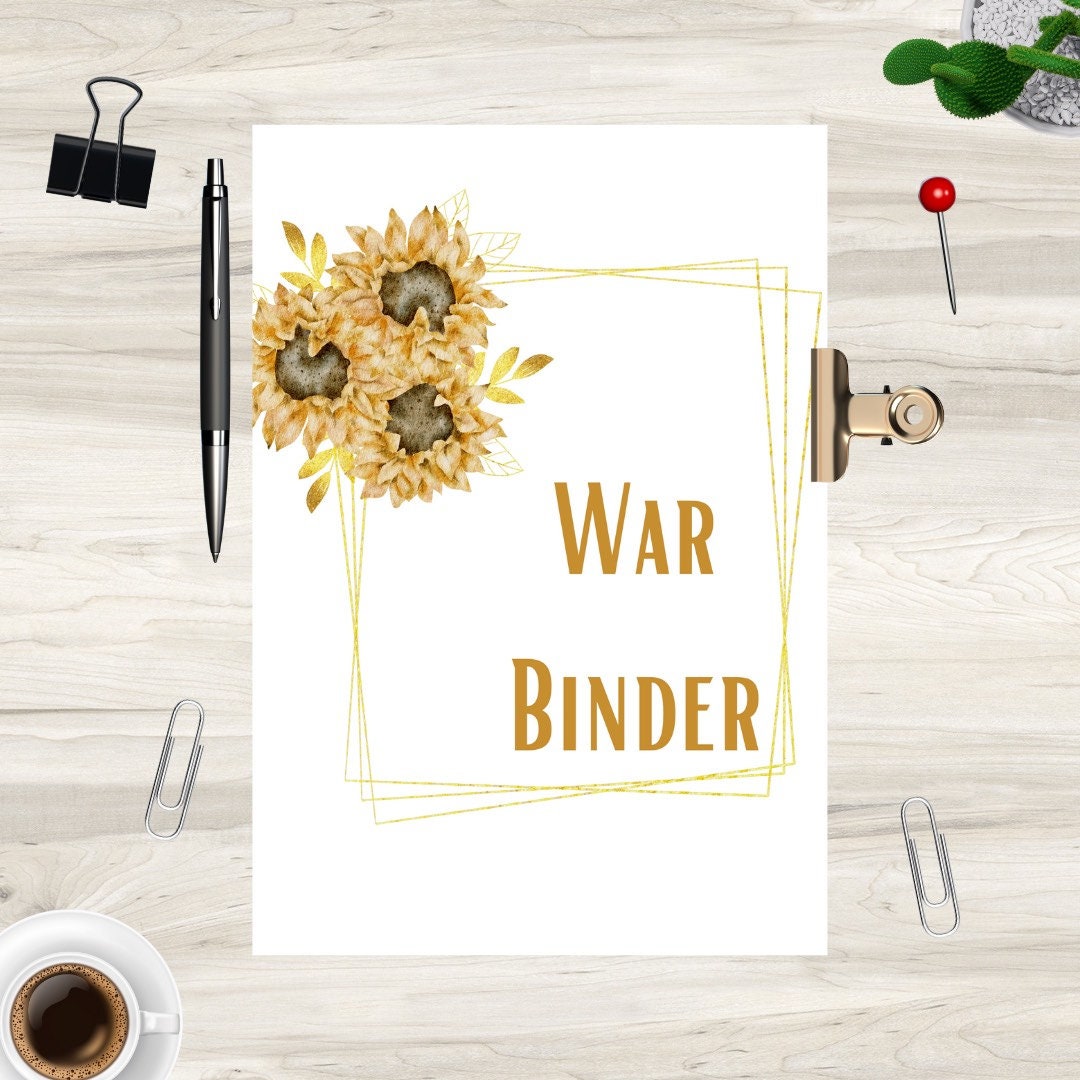 Sunflower War Binder | Bible Planner | Bible Study | Printable War ...