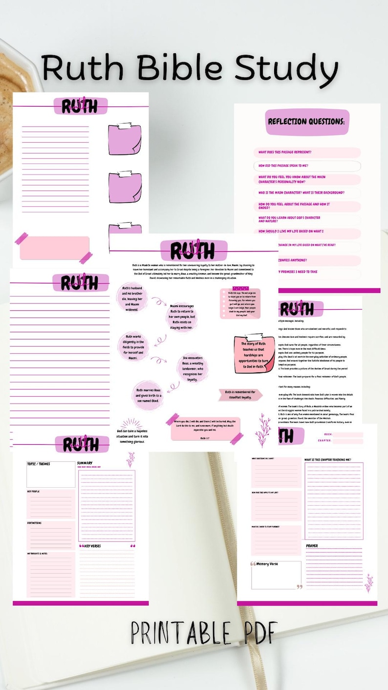 RUTH Bible Study Binder Print Out | PDF Print | Prayerful Woman ...