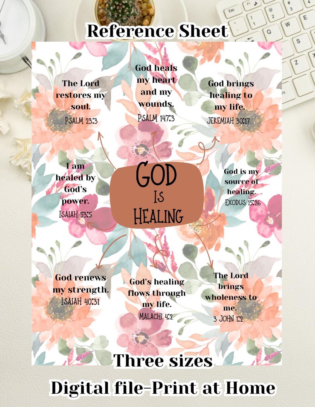 God is Healing Bible Verse Print (PDF) - Etsy