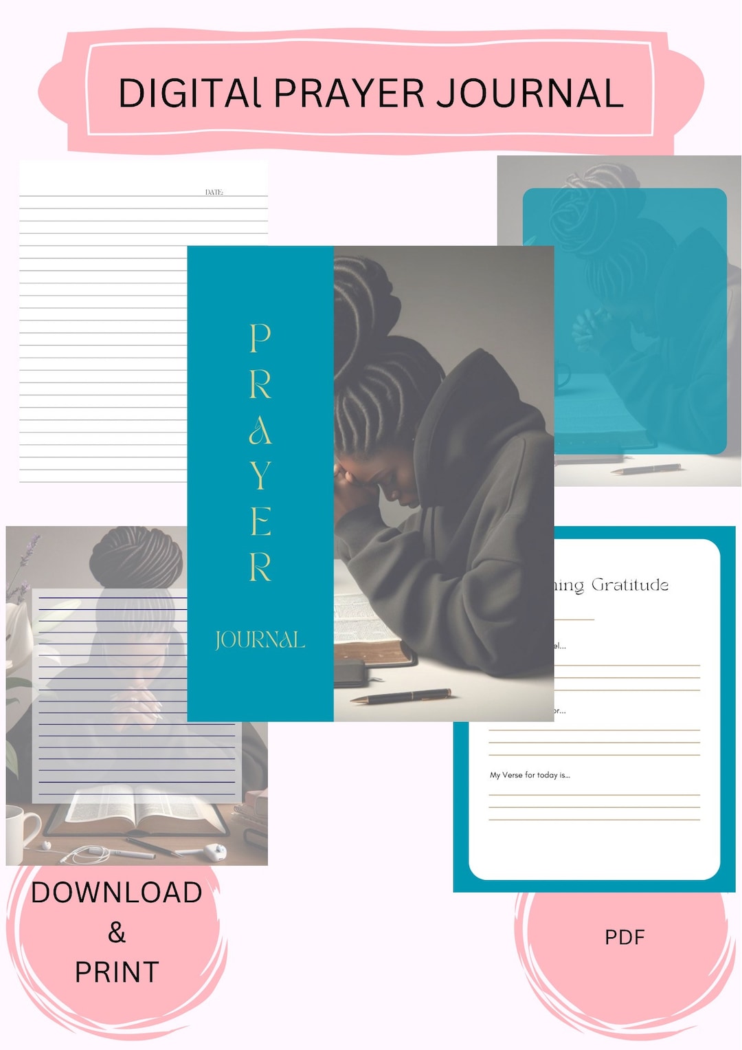 Prayer Journal Bible Study Journal Digital Bible Journal Printable ...