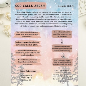 The Story of God Calls Abram Bible Tip in or Binder Print Out PDF - Etsy