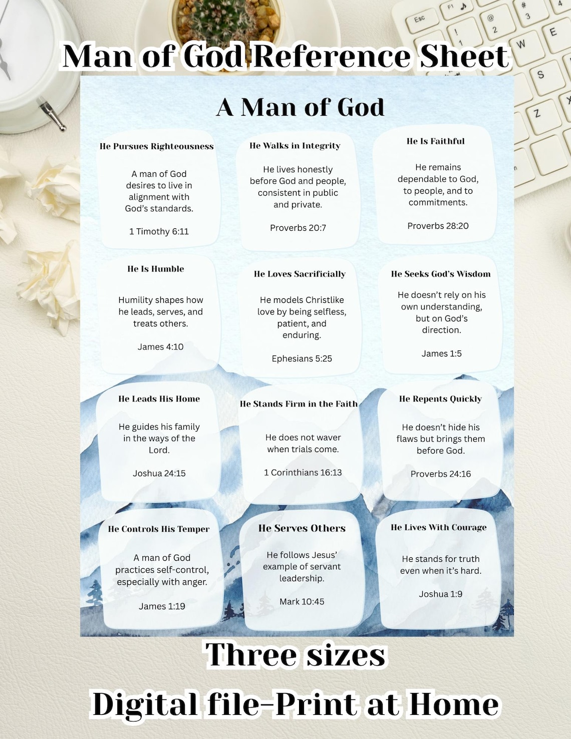 MAN OF GOD Resource Printout for Bible Tip Ins and Bible Study Binders ...