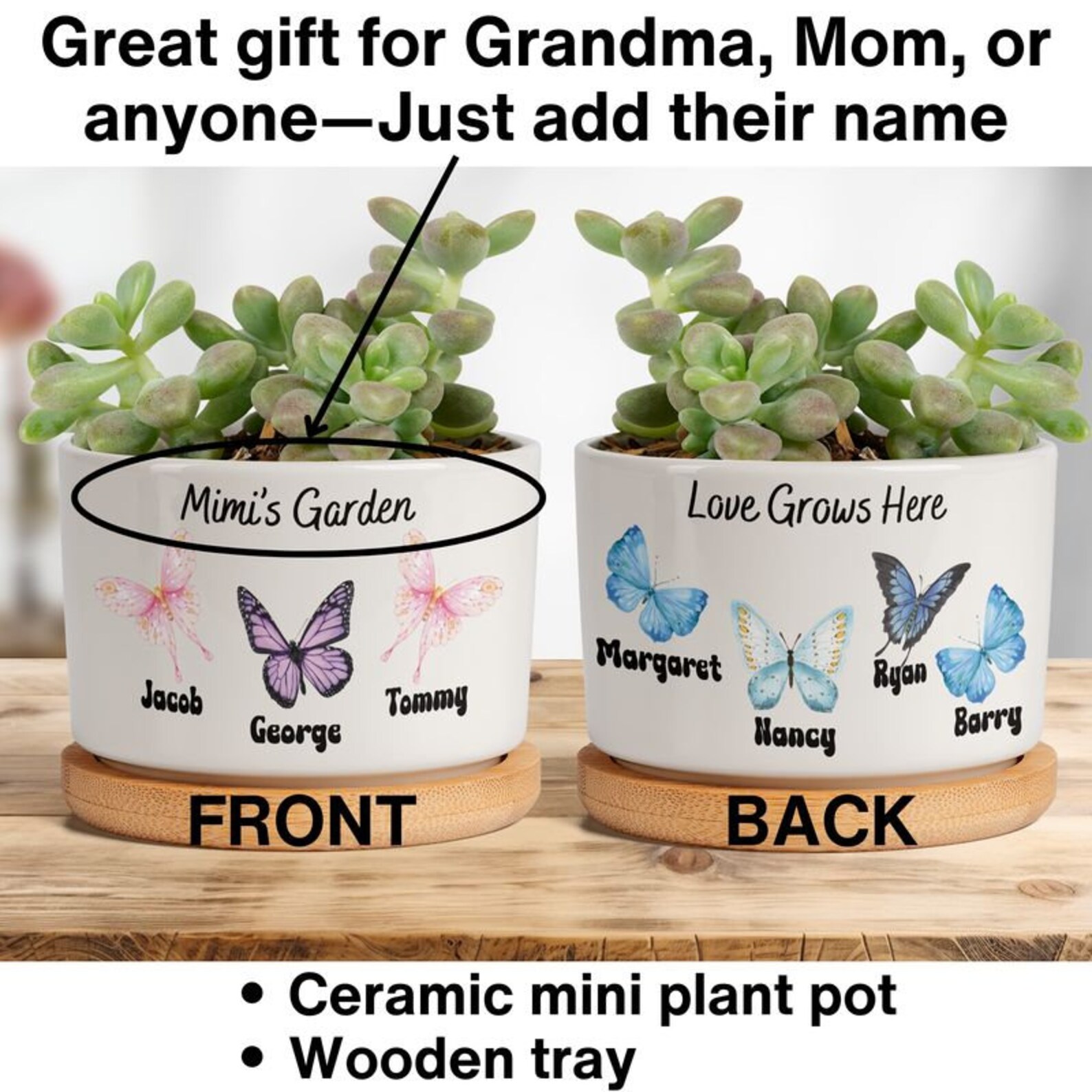 Nanas Garden Personalized Ceramic Plant Pot Custom Plant Lover - Etsy