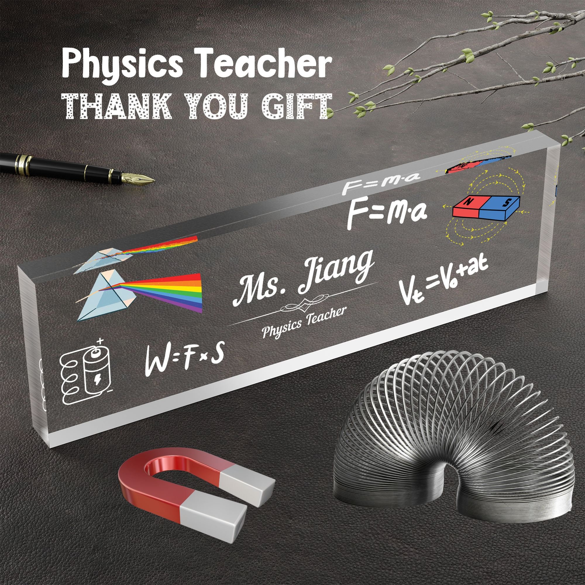 Math Teacher Thank You Gift Desk Name Plate Custom Acrylic Desk Plaque ...