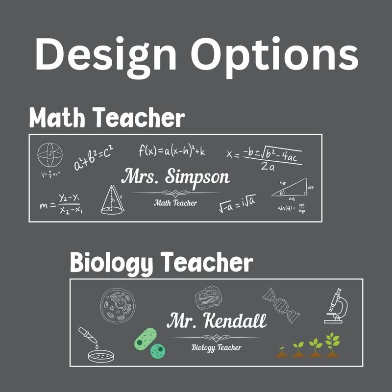 Math Teacher Thank You Gift Desk Name Plate Custom Acrylic Desk Plaque ...