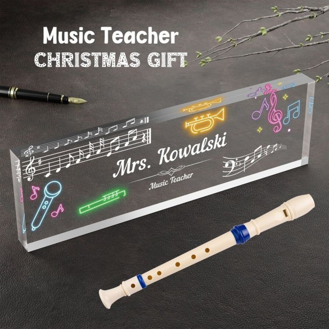 Music Teacher Christmas Gift Desk Name Plate Custom Acrylic Desk Plaque ...