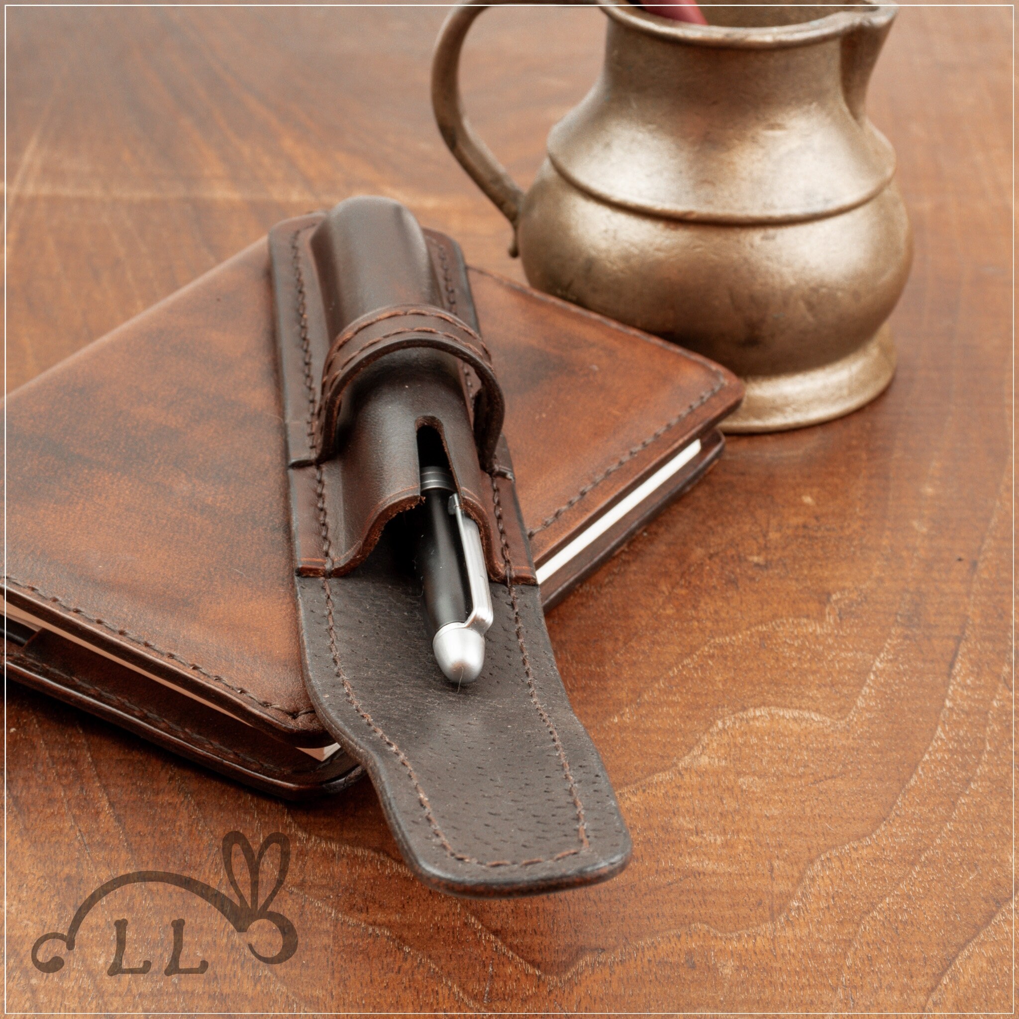 Case for a Large Fountain Pen or Ballpoint Pen - Natural Leather - Etsy