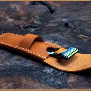 Razor Case Made of Leather in Cognac Color - Etsy
