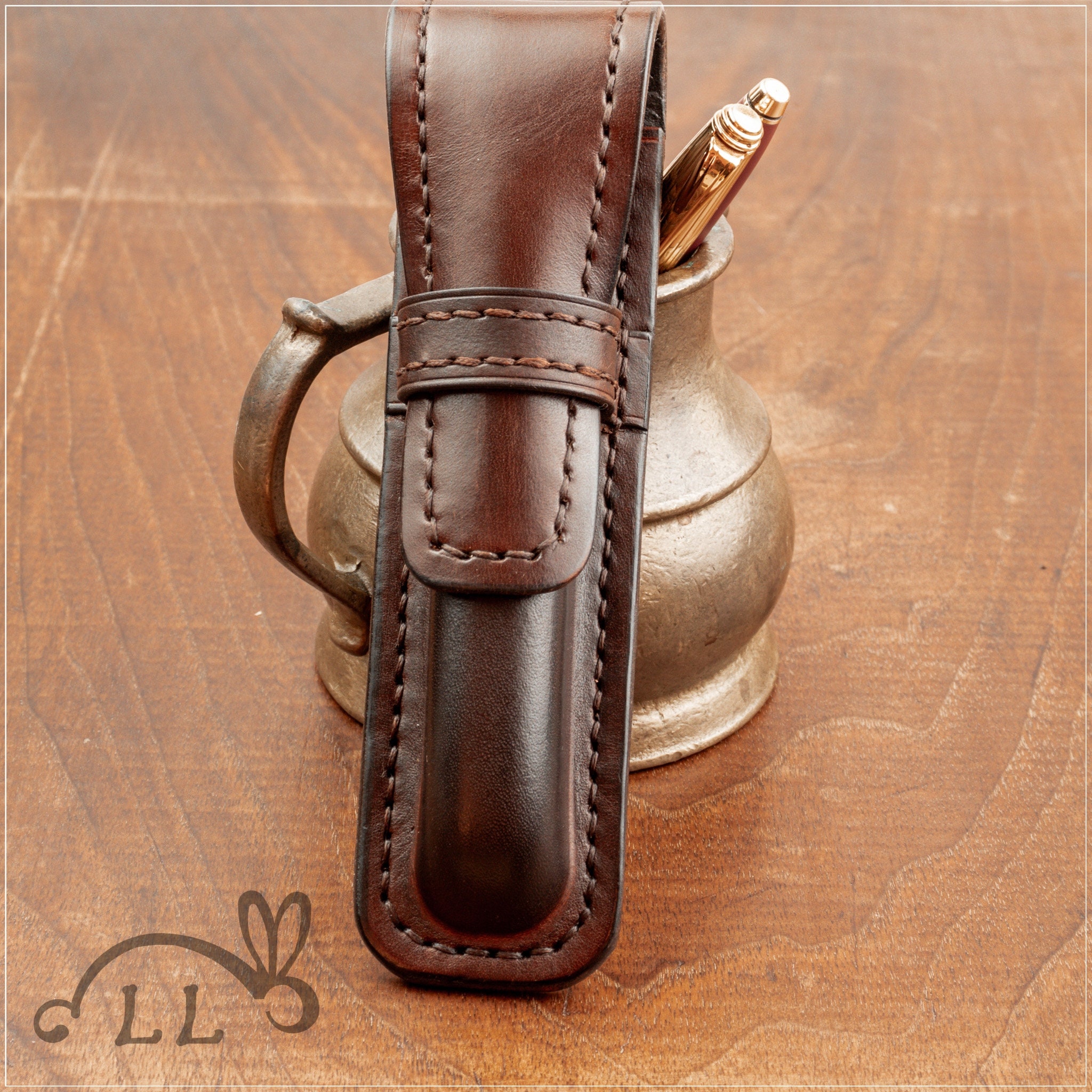Case for a Large Fountain Pen or Ballpoint Pen - Natural Leather - Etsy