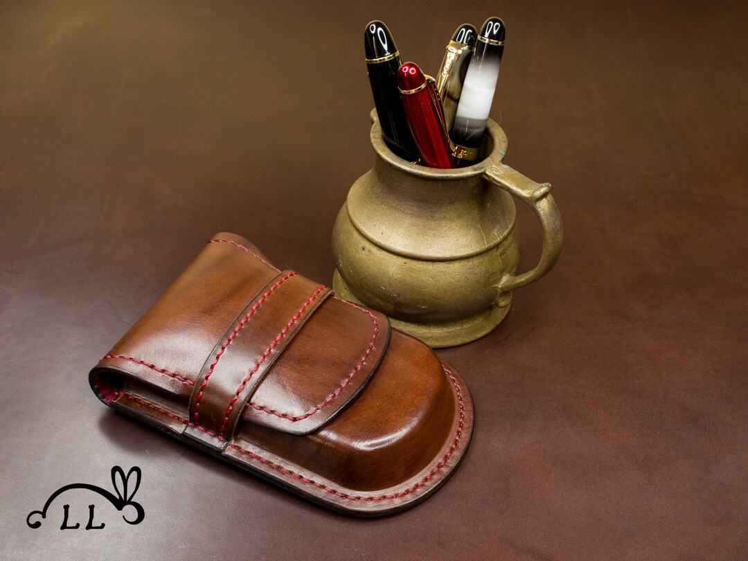 Case for Four Pens - Natural Leather - Multicolored - Etsy