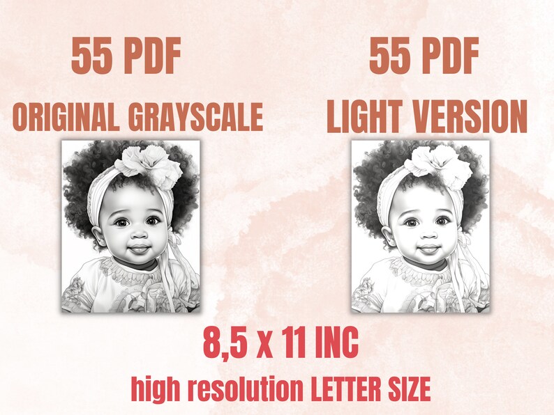 55 Cute Black Babies Coloring Book, Printable Sleeping Afro Baby ...