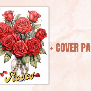 70 Rose Coloring Book, Printable PDF, Botanical Floral Plant Coloring ...