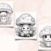 34 Cute Kawaii Mushrooms Coloring Book, Printable PDF, Adorable ...