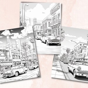 50 Los Angeles City Coloring Book, Printable PDF, USA Scenes Coloring ...