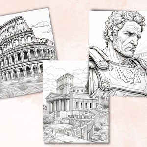 22 Ancient Rome Mythology Design Coloring Book, Printable PDF, Gods and ...